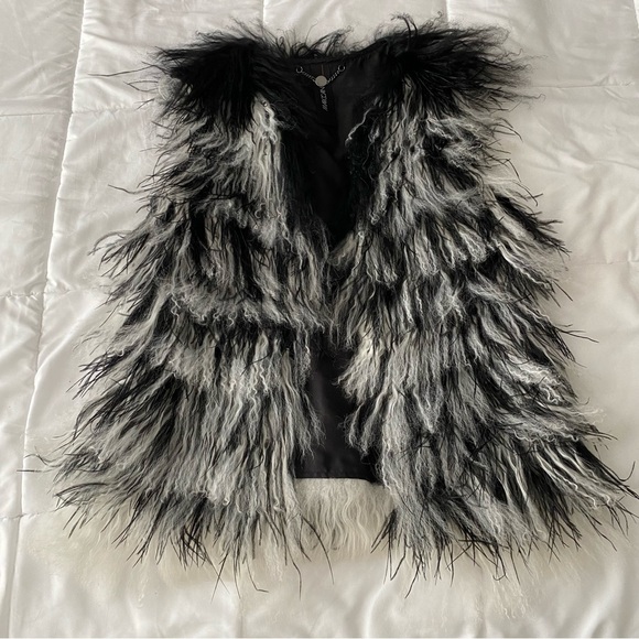 Marc Cain | Jackets & Coats | Marc Cain Ostrich Feather Waistcoat Vest ...
